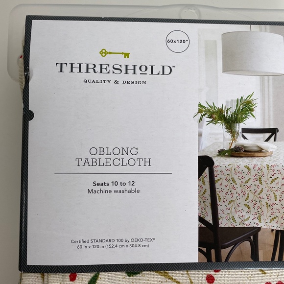 Threshold | Dining | Threshold Christmas Holly Berry Oblong Tablecloth ...